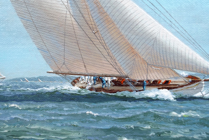 Lulworth, Britannia and Candida racing off Norris Castle – Baron Fine Art