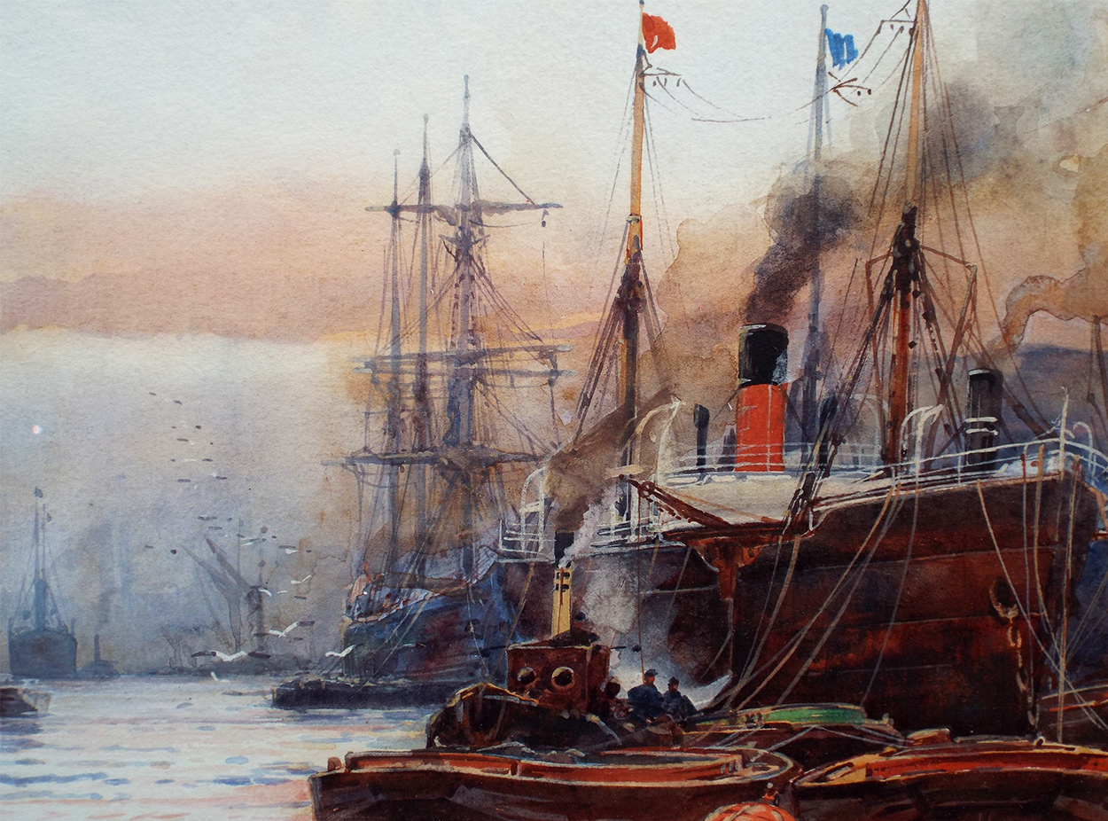 Sunset, Pool of London – Baron Fine Art