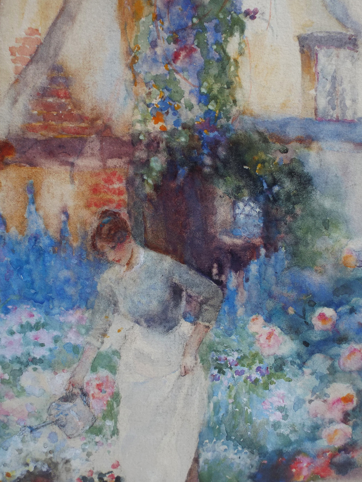 Tending the Flowers in the Cottage Garden – Baron Fine Art